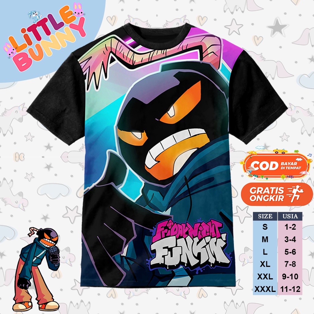 Jual KAOS ANAK KARAKTER 3D WHITTY FNF FUNKIN ART 14 BAJU KAOS ANAK FNF ...