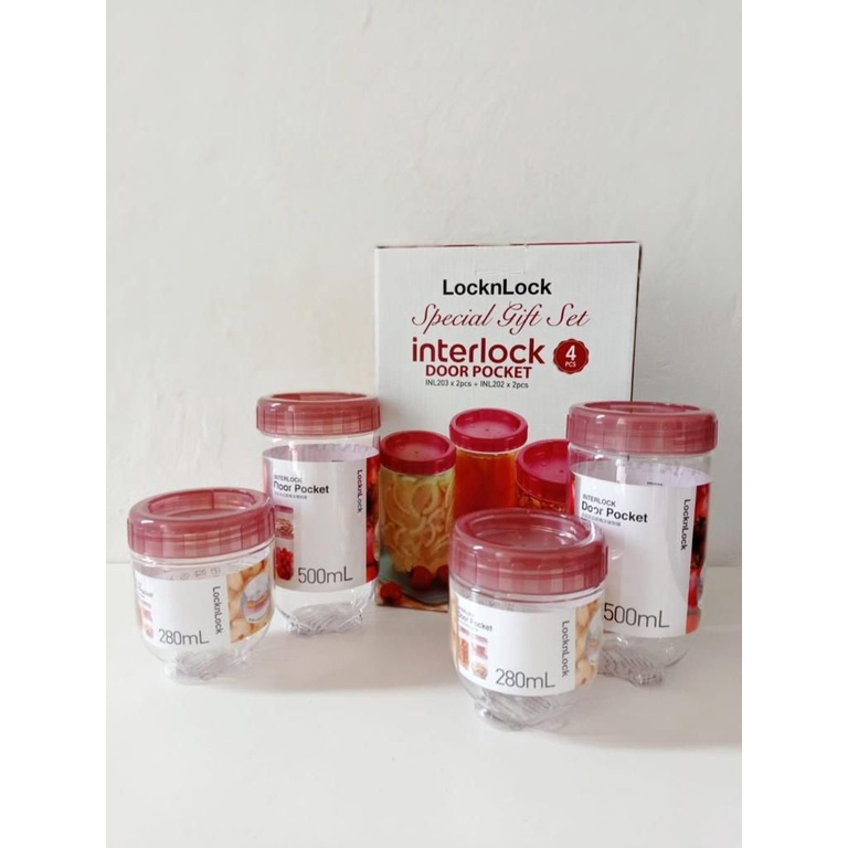 Jual Lock n Lock Interlock Set Gift Set 500ml & 200ml (Isi 4 pcs ...