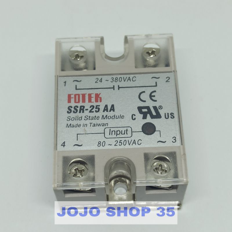Jual SSR-25AA 80-250BAC TO 24-380VAC 25A/250V SOLID STATE RELAY MODULE FOTEK SSR25AA SSR 25 AA ...