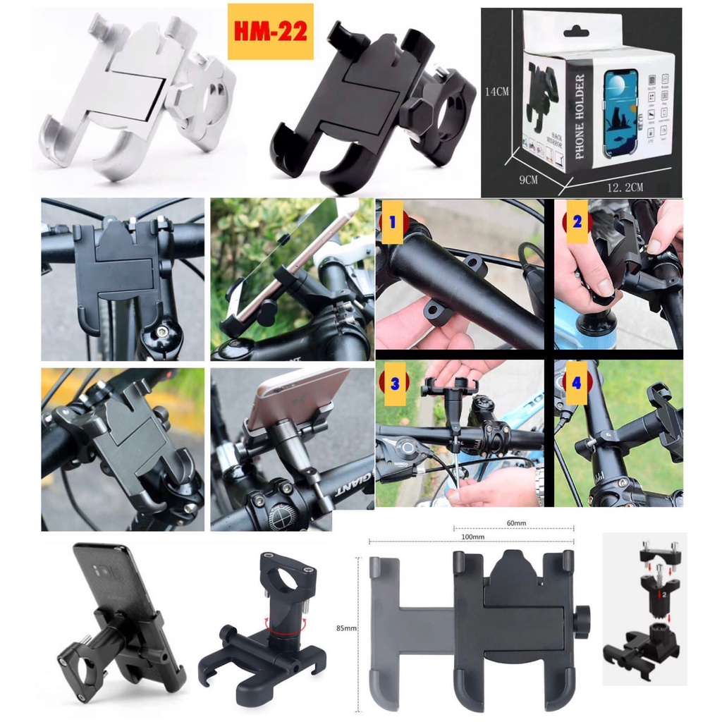 Jual Stand Holder untuk Motor Stang Besi HM-22 Holder penyanggah hp ...