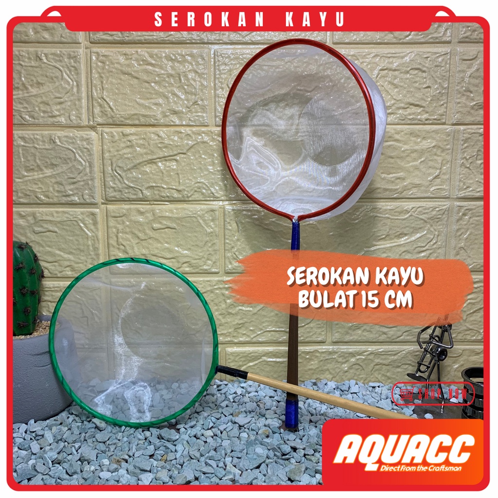 Jual Serokan Ikan Ukuran Besar Diameter 15cm Stick KAYU Saringan Kutir ...