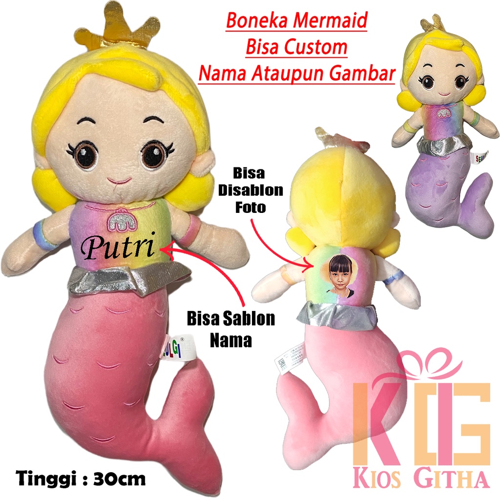 Jual Boneka Mermaid Ratu Bisa Custom Nama Gambar Queen Putri Duyung ...