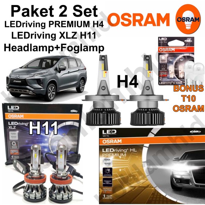 Jual Lampu LED XPANDER EXPANDER Osram (Headlamp H4 Premium+Foglamp H11 ...
