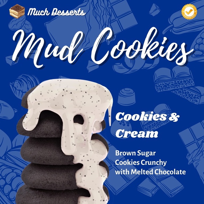 Jual Mud Cookies Cookies and Cream - Melted Black Cookies With Belgian ...