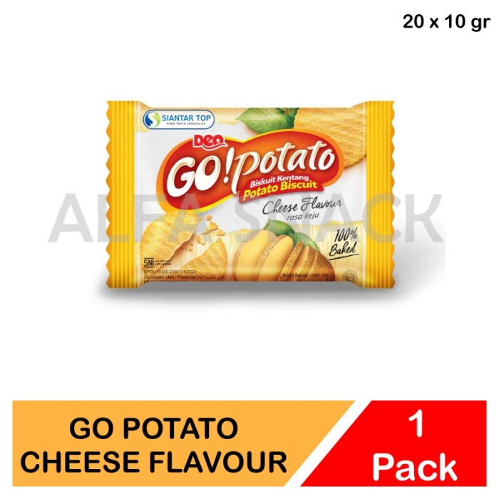 Jual Go Potato Biskuit Kentang Rasa Keju Kemasan Pack (20 x 10 gram ...