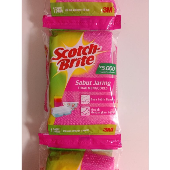 Jual 3M Scotch Brite Spons Jaring Sabut Jaring busa Cuci Piring Anti ...