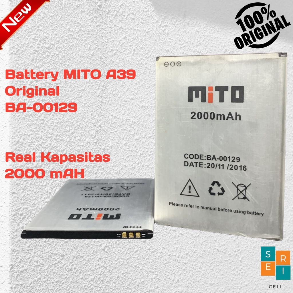 Jual Baterai Batre Batrai Battery Mito A39 BA-00129 Asli Ori Original ...