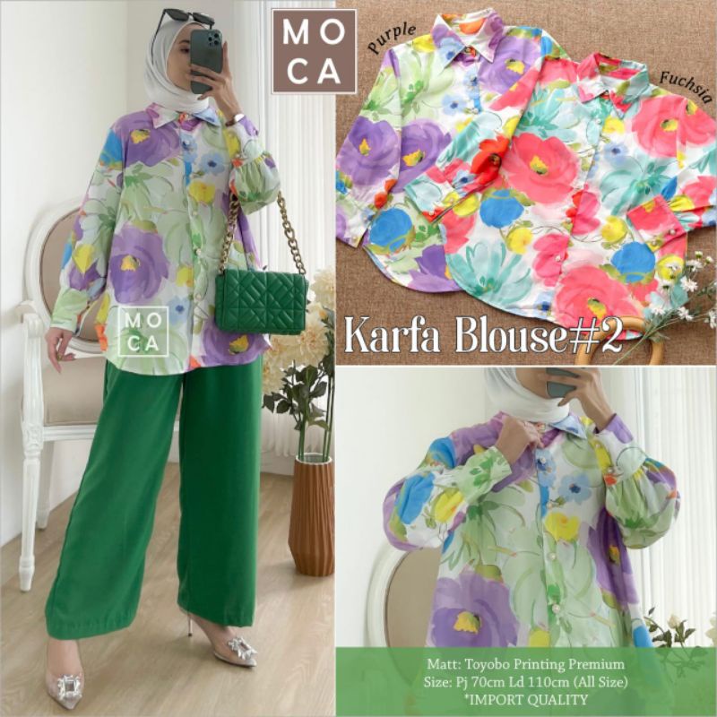 Jual karfa blouse#2 original product moca | Shopee Indonesia