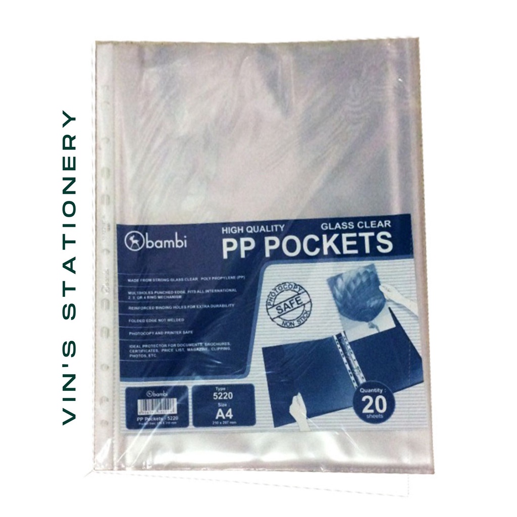 Jual ORIGINAL PP POCKET BAMBI 5220 UKURAN A4 | Shopee Indonesia