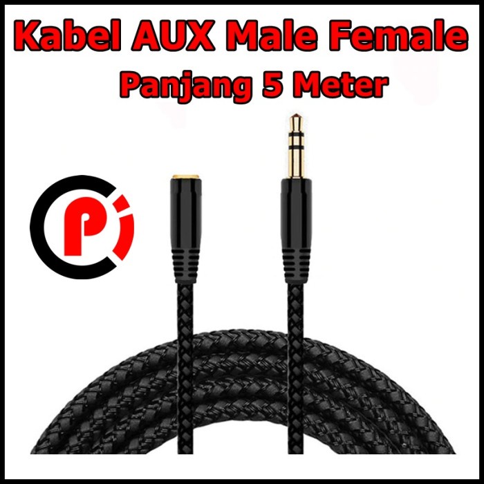 Jual Perpanjangan Kabel Audio AUX 3.5mm Male to Female Panjang 5 Meter | Shopee Indonesia