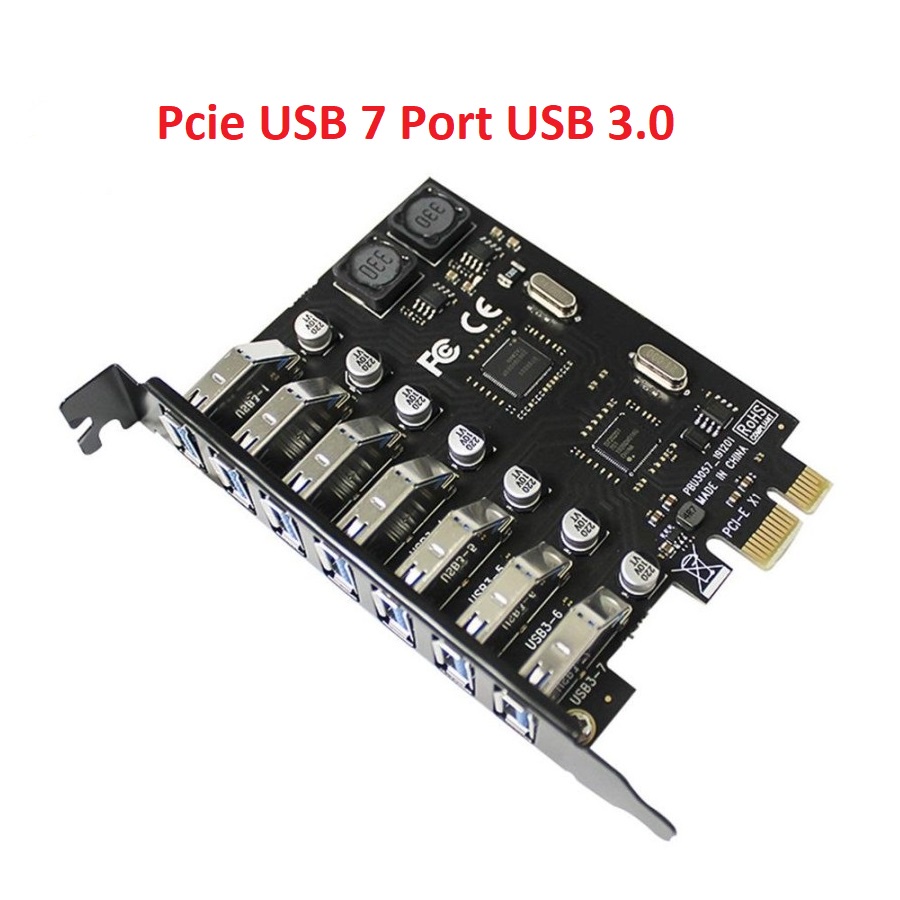 Jual PCIE USB HUB 7 Port USB 3.0 High Speed PCI Express USB PCI E X1 Card | Shopee Indonesia