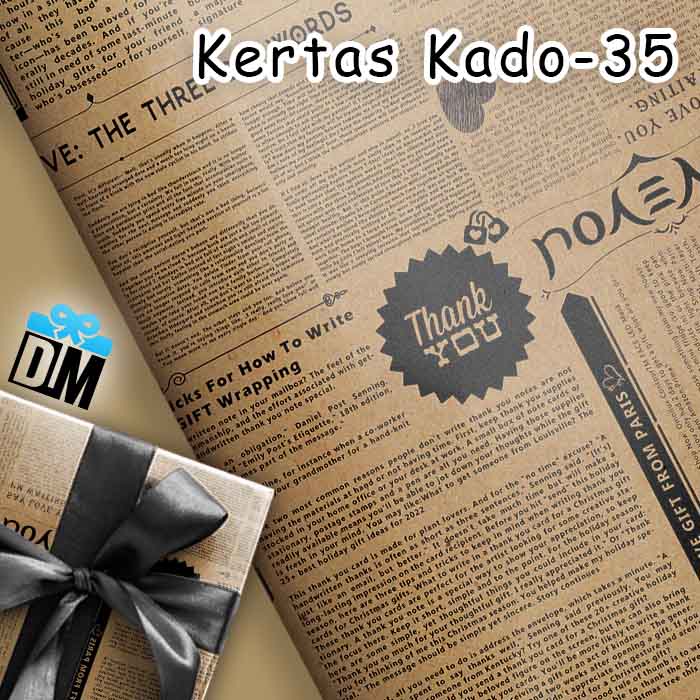 Jual Kertas Kado Koran Newspaper Samson Abu Putih Korea Pembungkus ...