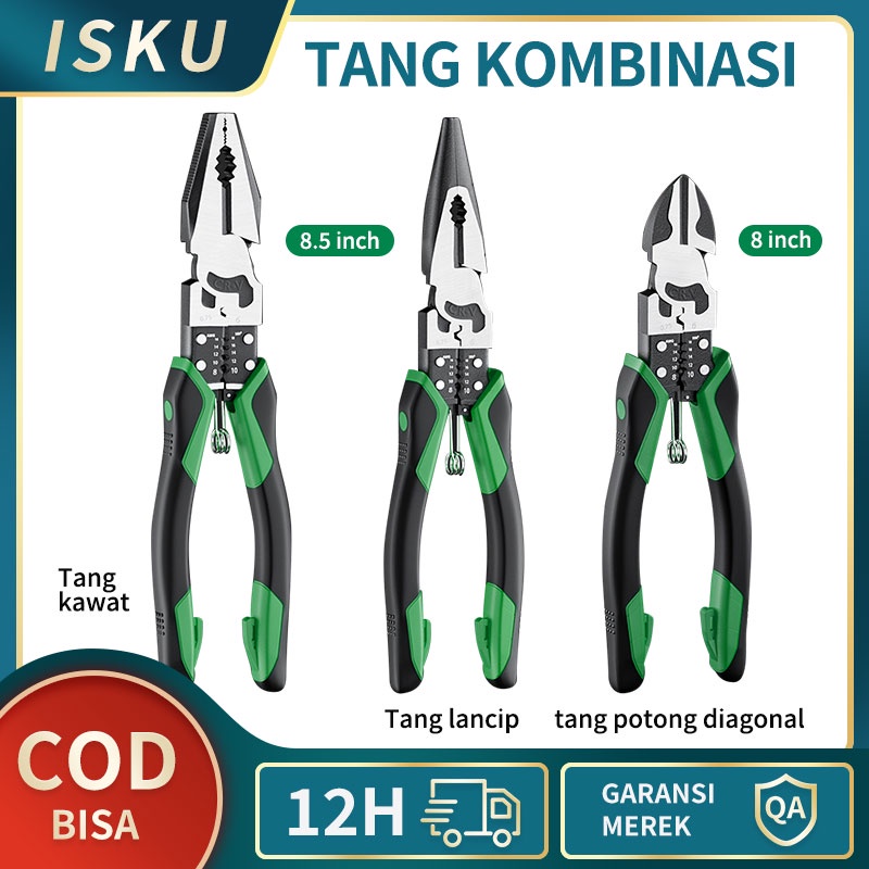 Jual ISKU Tang Kombinasi Multifungsi Tang kawat Tang Lancip 8.5inch ...