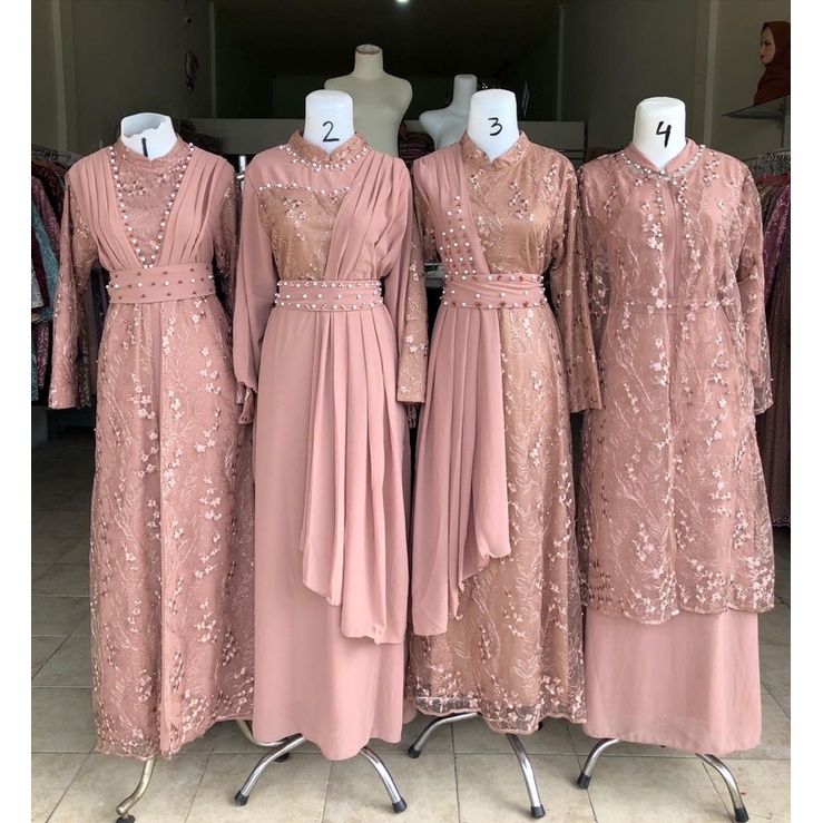 Jual gamis brukat tile kombi ceruty khusus milo | Shopee Indonesia