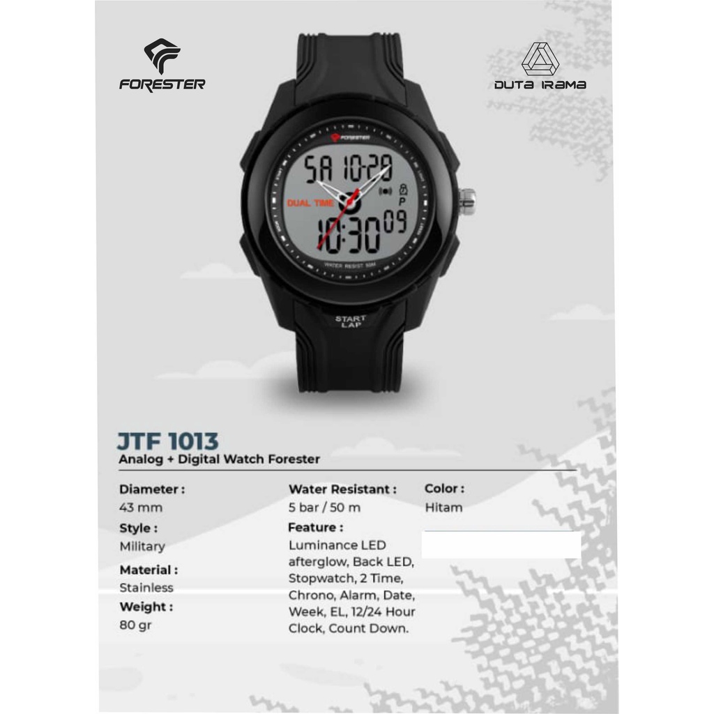 Jual JAM TANGAN FORESTER JTF1013 Analog + Digital | Shopee Indonesia