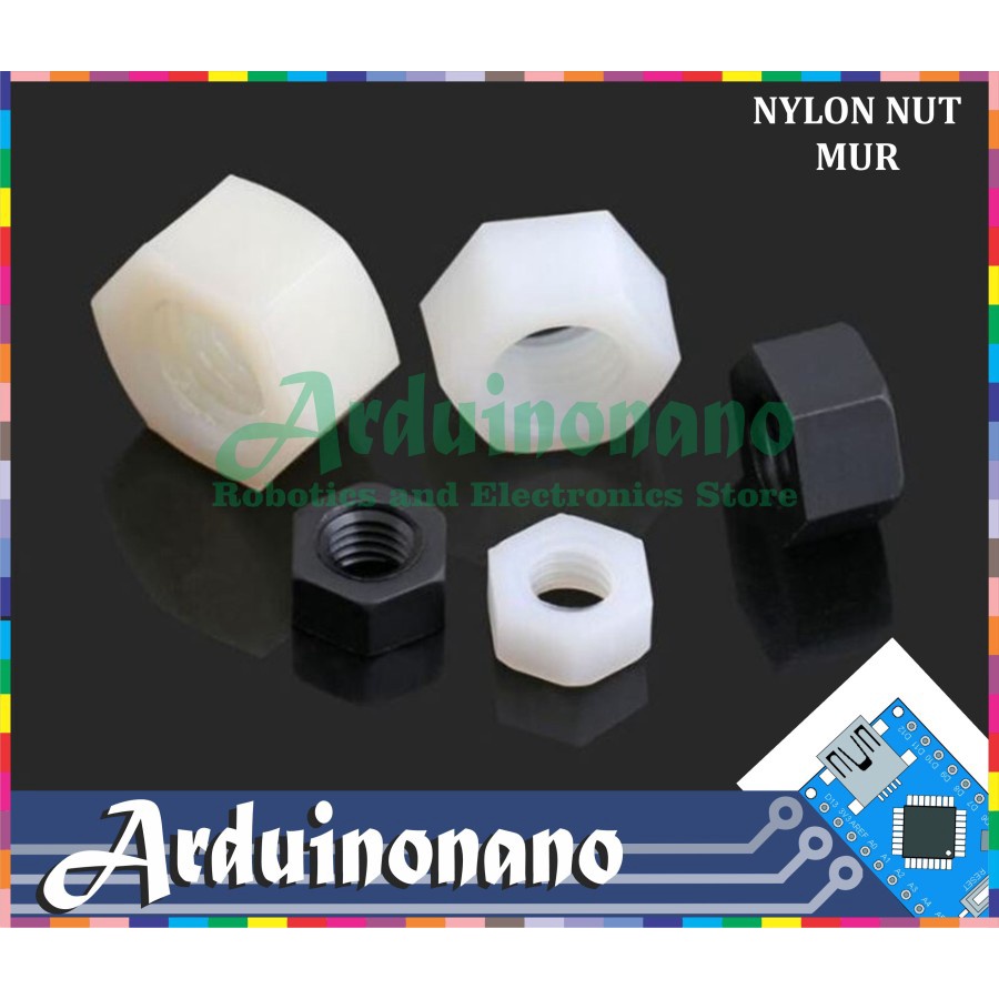 Jual Nylon Nut M10 hole 10mm drat plastik hex hexagonal MUR spacer 10 ...