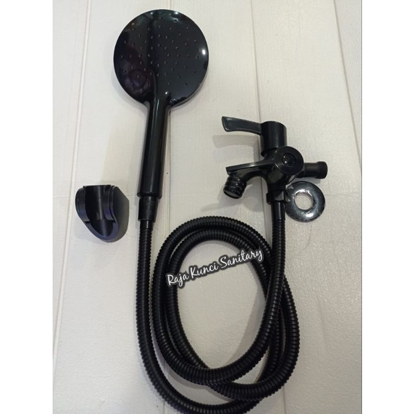 Jual Promo Hand Shower Set Hitam Black/Hand Shower + Kran Hitam/Black ...