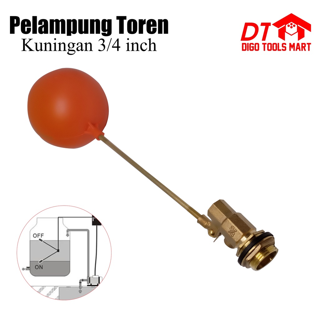 Jual Pelampung Tangki Air 3/4 Inci Kuningan Floating Balve Otomatis ...