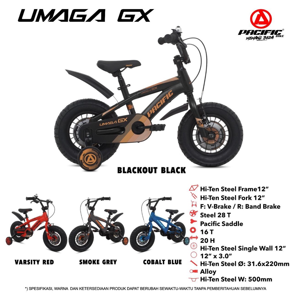 Jual SEPEDA ANAK 12 BMX / 12 inch UMAGA GX BAN BESAR 3.0 PACIFIC (2-4 ...