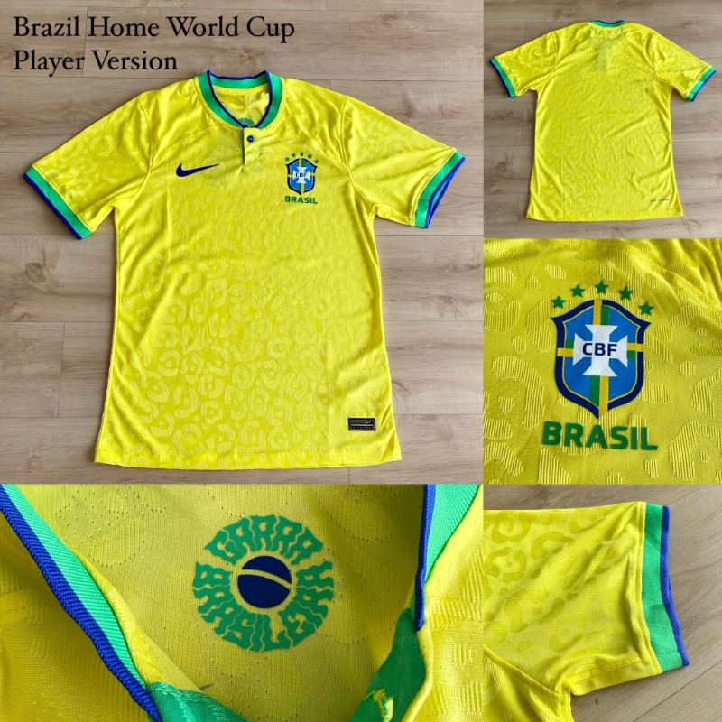 Jual Jersey negara brazil home player issue piala dunia worldcup 2022 grade ori | Shopee Indonesia