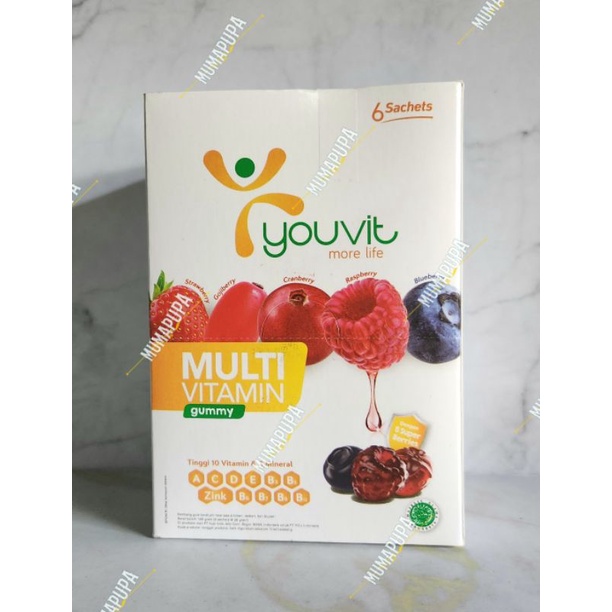Jual Youvit Gummy Multivitamin Dewasa kemasan BOX isi 6 Sachet | Shopee Indonesia