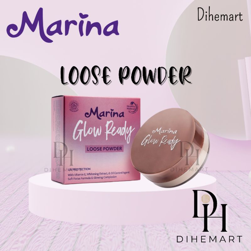 Jual MARINA GLOW READY Loose Powder UV Protection | Shopee Indonesia