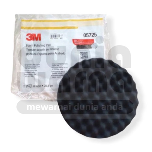 Jual 3M 05725 Foam Polishing Pad 8"/203 mm Spon Busa Poles Hitam/Black ...