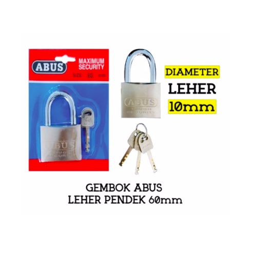 Jual Gembok ABUS ORIGINAL 50 60 mm Maximum Security u/ Pintu Gerbang ...