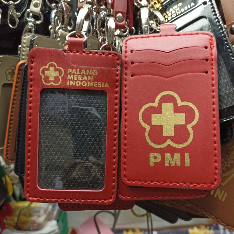 Jual Kalung Kulit ID CARD NAMETAG PMI | PALANG MERAH INDONESIA | Shopee ...