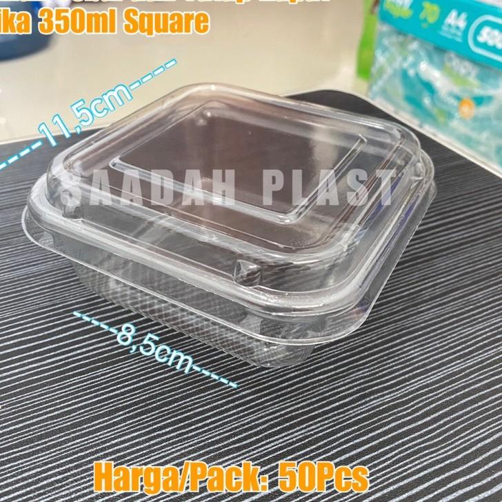 Jual Special ISI 50 Mika Plastik 350ml Square Kotak Persegi / Mika ...