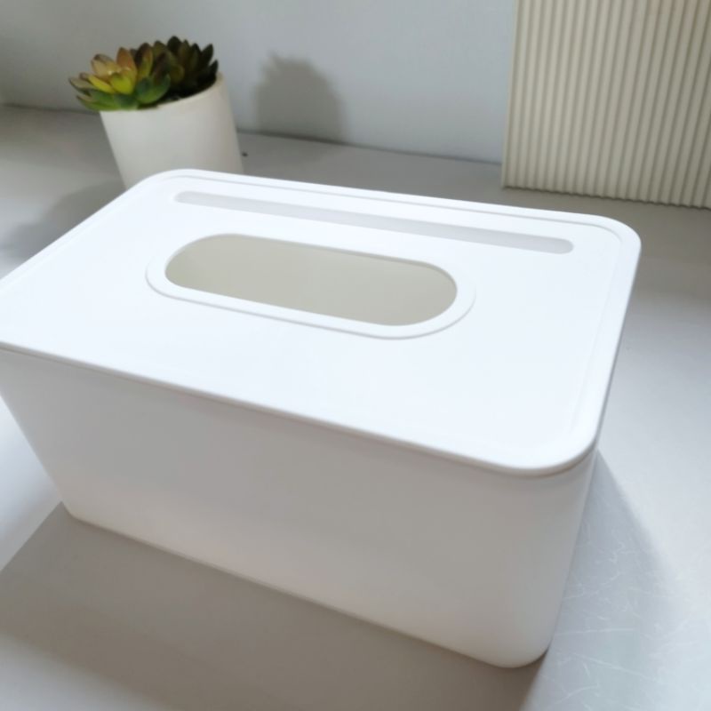 Jual Tisu Box Putih Plastik Tebal Minimalis Aesthetic | Shopee Indonesia
