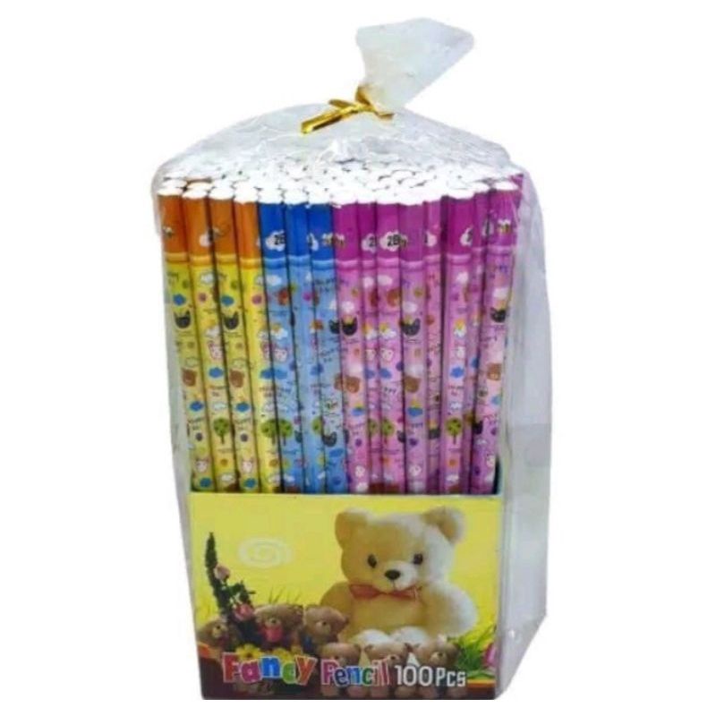 Jual [100 PCS] Pensil 2B Fancy Motif Murah isi 100 (warna random ...