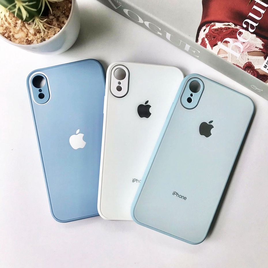 Jual doff tempered glass case iphone 7 8 plus x xr xs max 11 12 13 pro ...