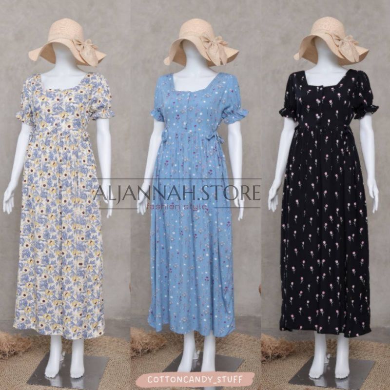 Jual LONG CHERRY DRESS | DASTER PANJANG SEMATA KAKI TALI SAMPING BUMIL ...