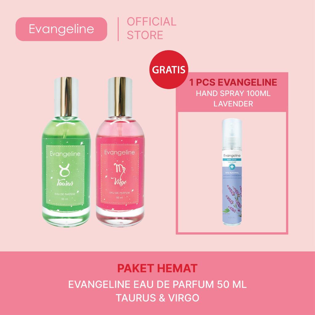 Jual Paket Bundle Evangeline Eau De Parfum Taurus & Virgo 50ml Get Free Hand Spray 100ml ...