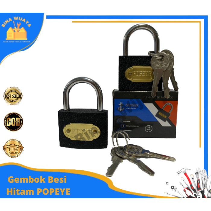 Jual GEMBOK BESI HITAM POPEYE GEMBOK RUMAH GEMBOK PINTU PAGAR GEMBOK ...