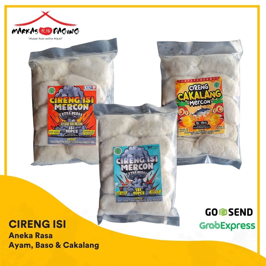Jual CIRENG mercon frozen beku extra pedas varian rasa isi 10pc ...