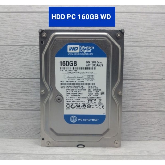 Jual Hardisk internal WD Blue 3.5 HDD 160GB a For PC, CPU Computer ...
