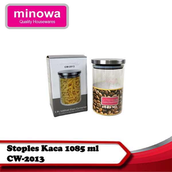 Jual Minowa Toples Kaca Bulat / Stoples Kaca / Storage Jar 1085 ml ...