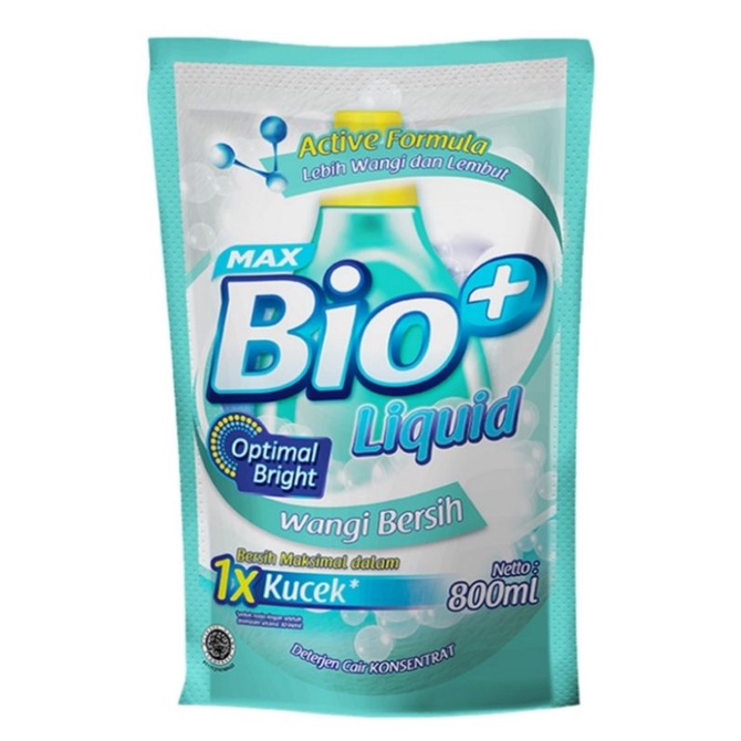 Jual Max Bio+ Detergent Liquid Wangi Bersih 800 ml | Shopee Indonesia