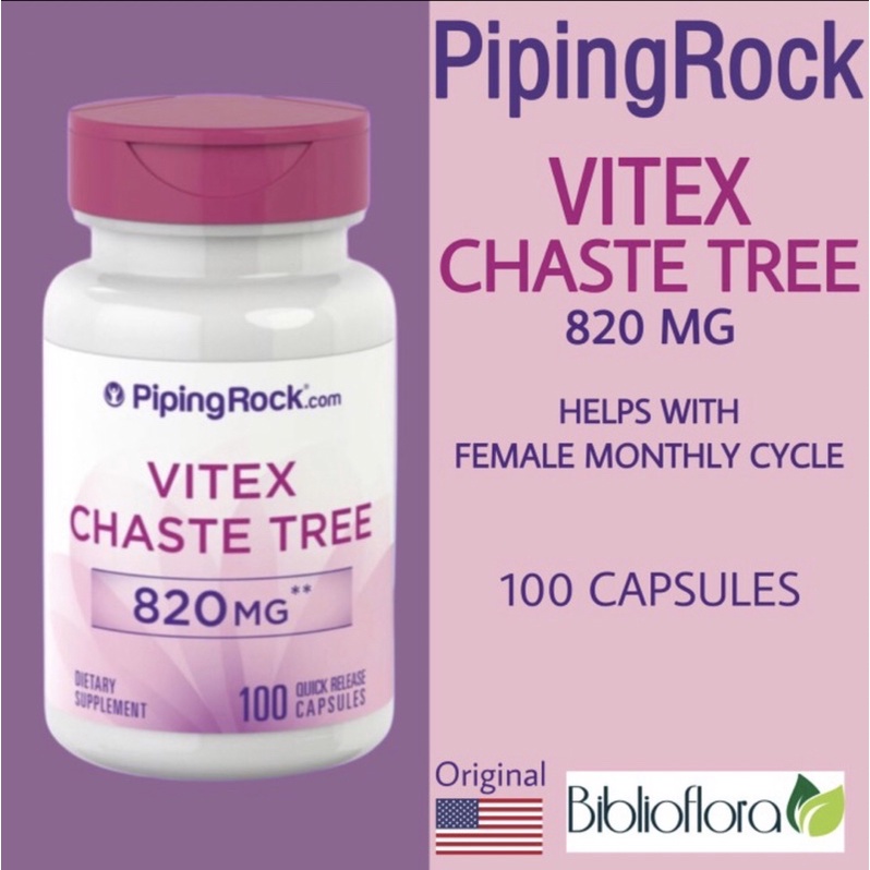 Jual Piping Rock Vitex Chaste Tree 820 mg 100 Capsules Women Health ...