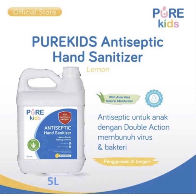 Jual Pure Kids Antiseptic Hand Sanitizer Galon isi 5 Liter | Shopee ...