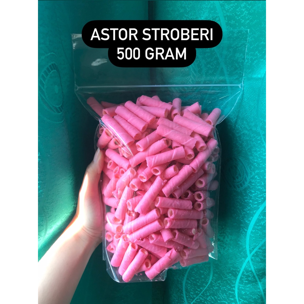 Jual 500 GRAM MINI ASTOR STROBERI ASTOR STRAWBERRY TERMURAH SNACKY ...