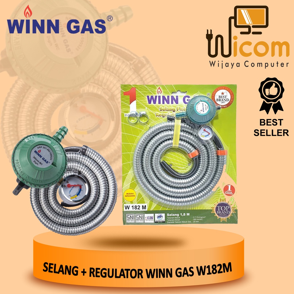 Jual SELANG+REGULATOR WINN GAS W182 METERAN | Shopee Indonesia