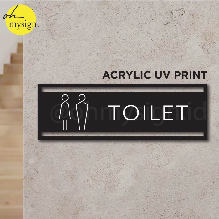 Jual Stiker Sign Akrilik Toilet Wc Restroom Laser Cut Uv Print Modern