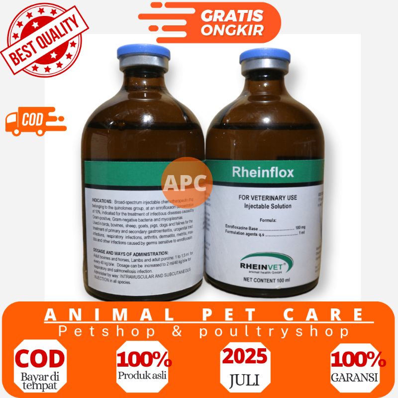 Jual Rheinflox 100 ml - Enrofloxacin 10% Seperti Interflox Roxine ...