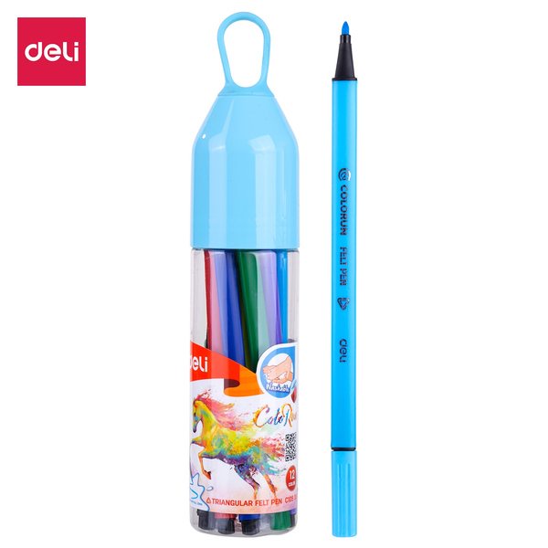 Jual Spidol DELI Triangular Felt Pen Colorun 12 Warna - C10506 | Shopee ...