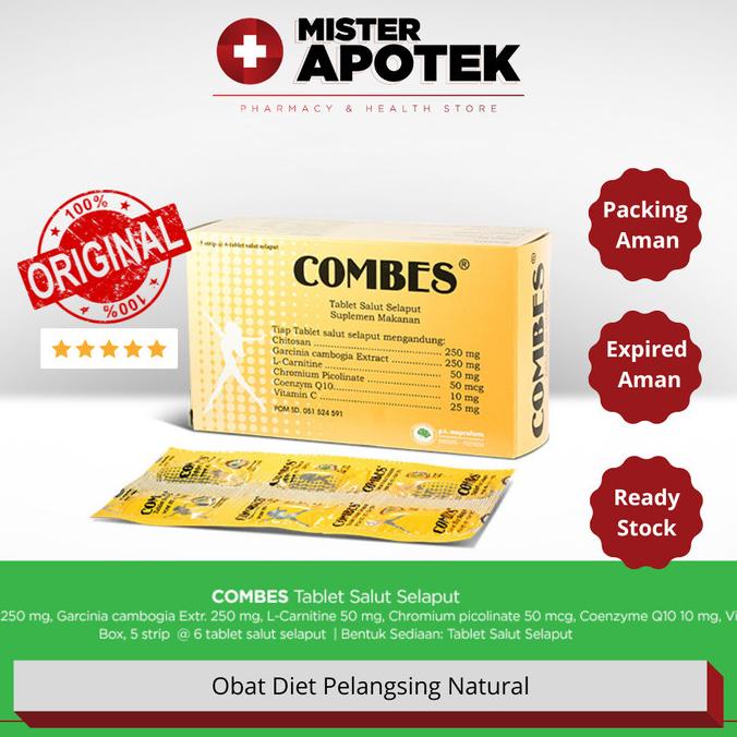Jual Combes Obat Diet Pelangsing Per Box Isi 30 Tablet / Suplemen Diet ...