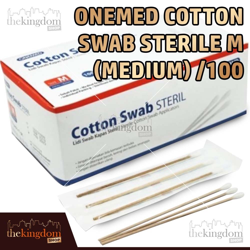 Jual Onemed Cotton Swab Steril M Medium /100 Lidi Bud Kapas Sterile ...