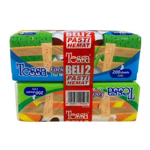 Jual ( per banded isi 2 ) Tessa Facial Tissue 200 sheets 2 ply dapat 2 ...